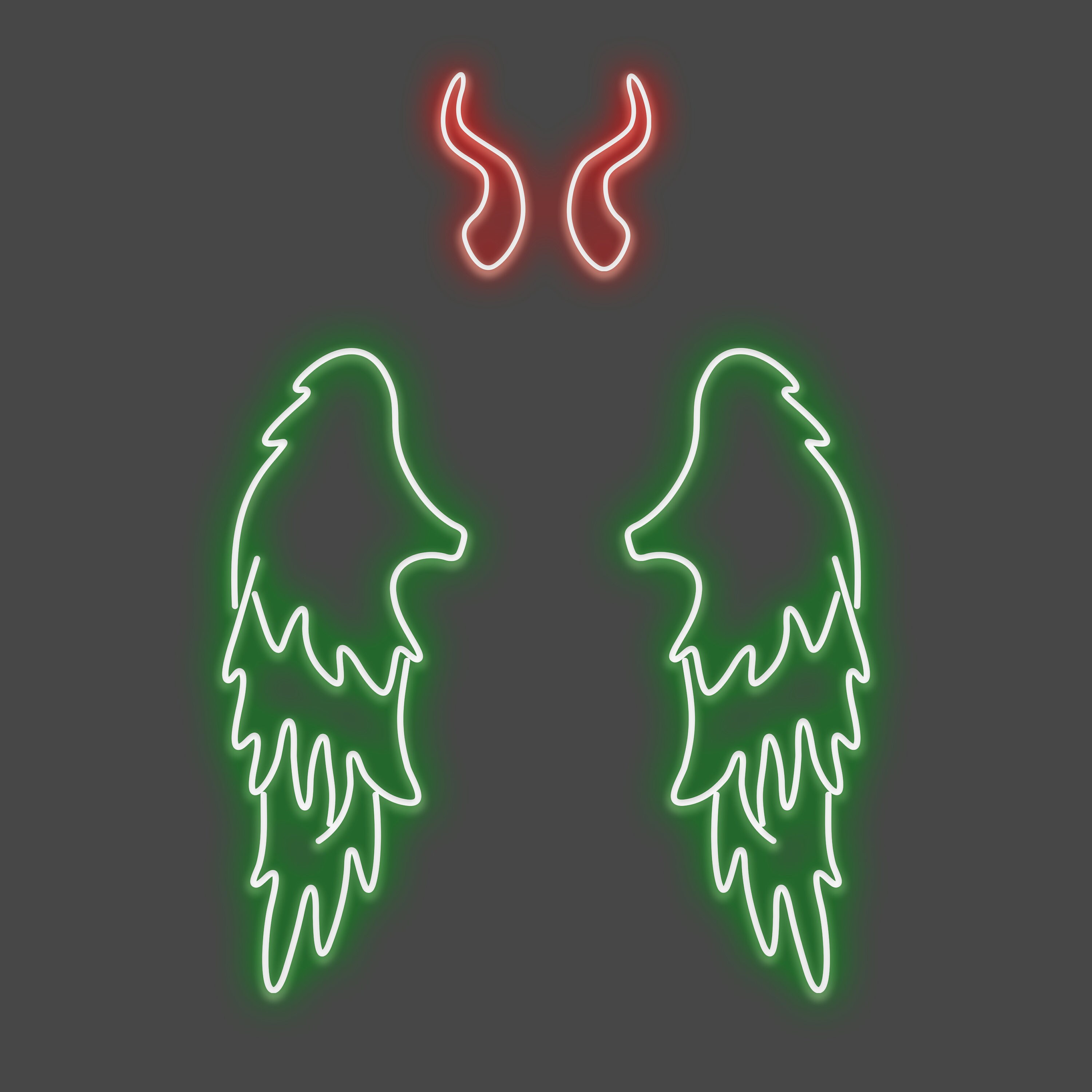 Angel and Devil LED Neon Sign Wings Neon Sign Wings Halo - Etsy Canada