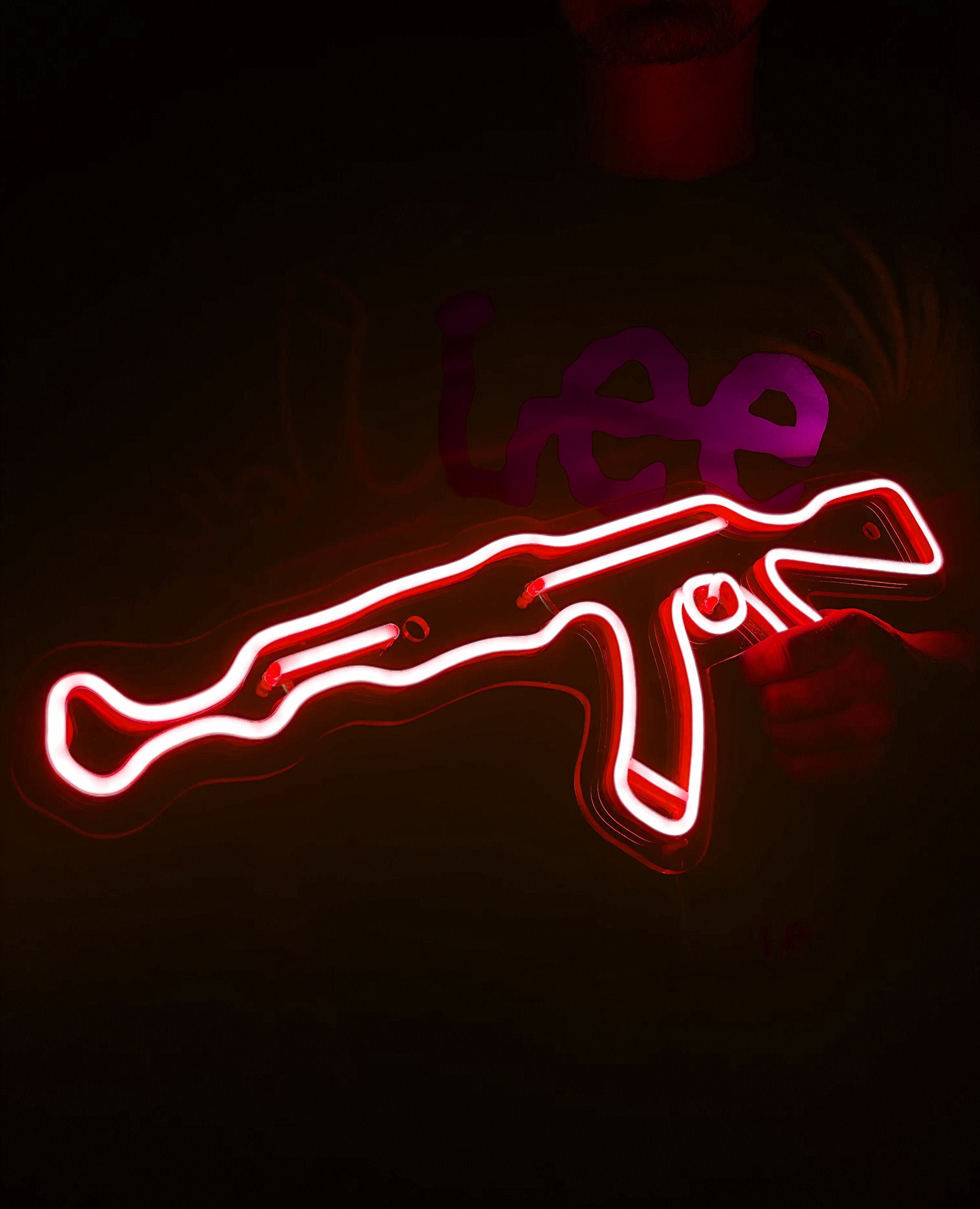 Pistol Neon Sign Gun Neon Gun Neon Sign Led Neon Pistol - Etsy