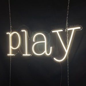 Play Neon Sign , Neon Sign Bedroom, Wall Decor, Led Neon Sign Custom ...
