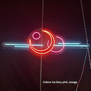 Moon Neon Sign - Sun Neon Sign, Wall Decor, Wall Sign, Moon Lines Sign ...