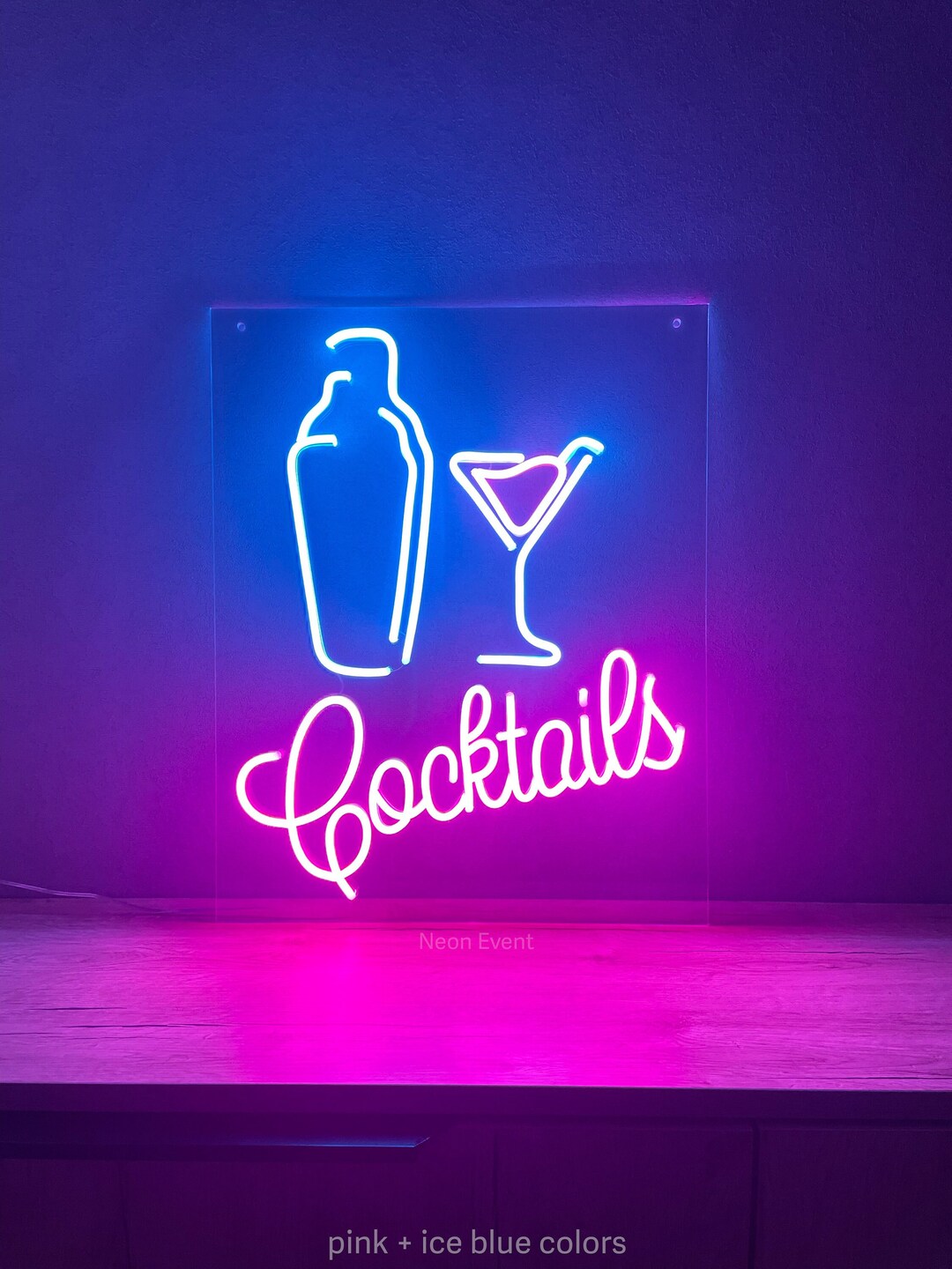Coctail Neon Sign, Neon Decoration for Cafes, Home Neon Sign, Wall ...