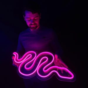 Snake Neon Sign - LED Neon Sign, Wall Decor, Wall Sign, Snake Led Sign ...