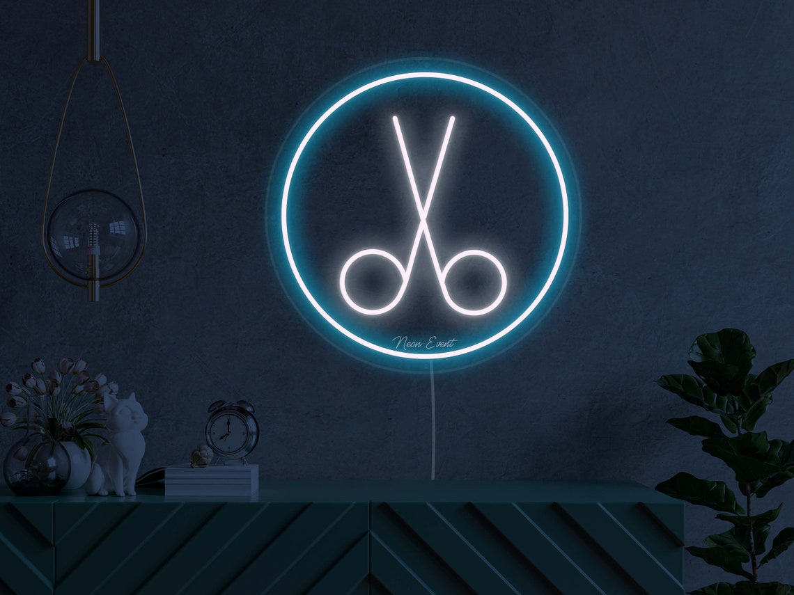 Scissors Neon Sign Barbershop Neon Sign Beauty Sign Hair - Etsy