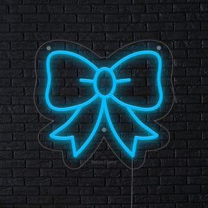 Bow Neon Sign, Cute Bow Sign, Сhristmas Bow for Your Home, New Year ...