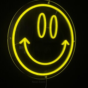 Smiley Neon Sign Smile Neon Sign, Happy Neon Sign, Custom Home Light ...