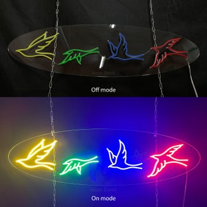 Birds Neon Sign - Bird Neon Sign, Flying Bird Sign, Wall Sign, Animal ...