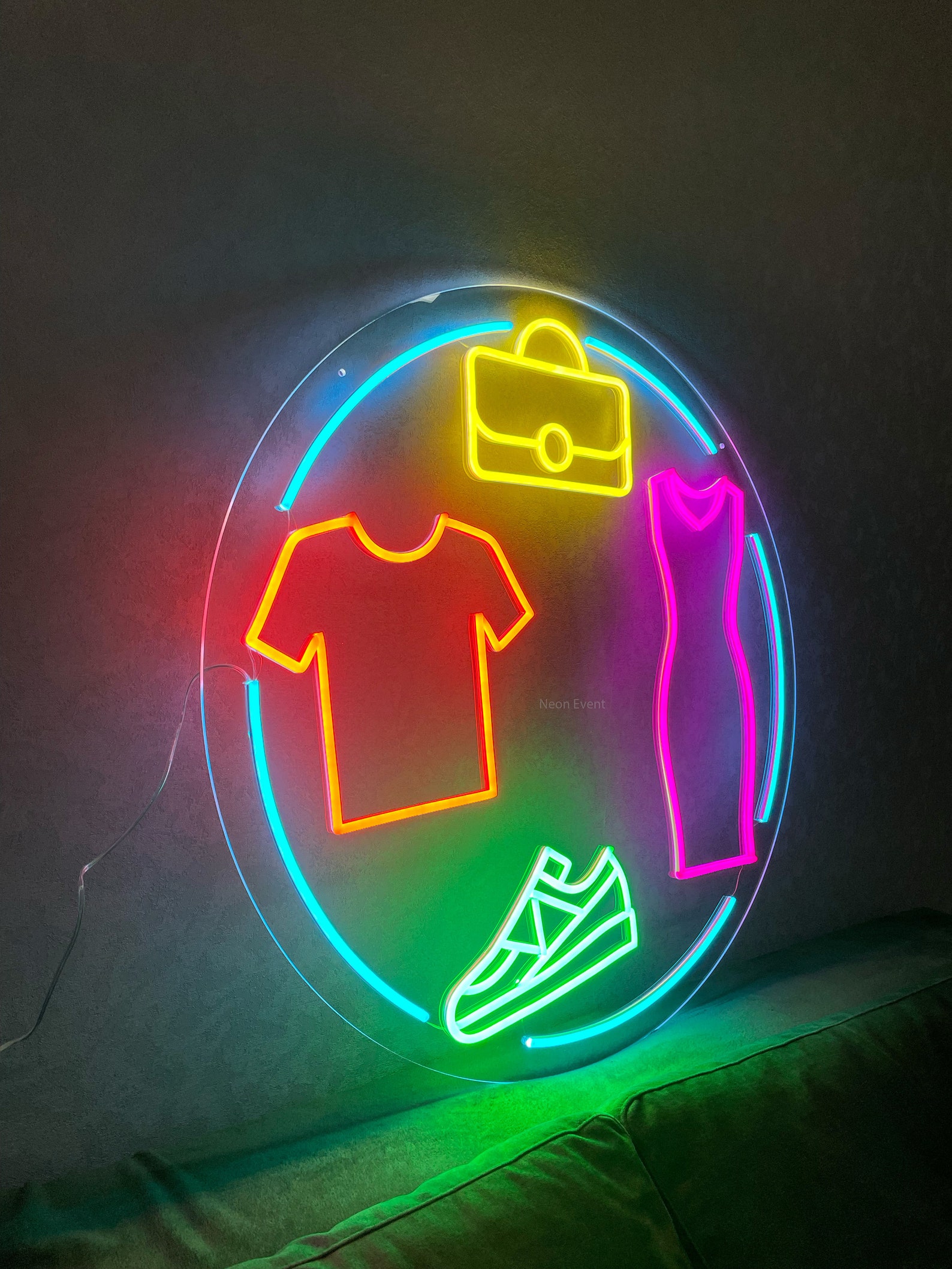 Cloth Neon Sign, Man and Woman Clothes Neon Sign, Custom Sign for a ...