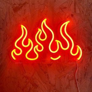Fire Neon Sign - LED Neon Sign, Fire Neon Light, Hot Neon Sign ...