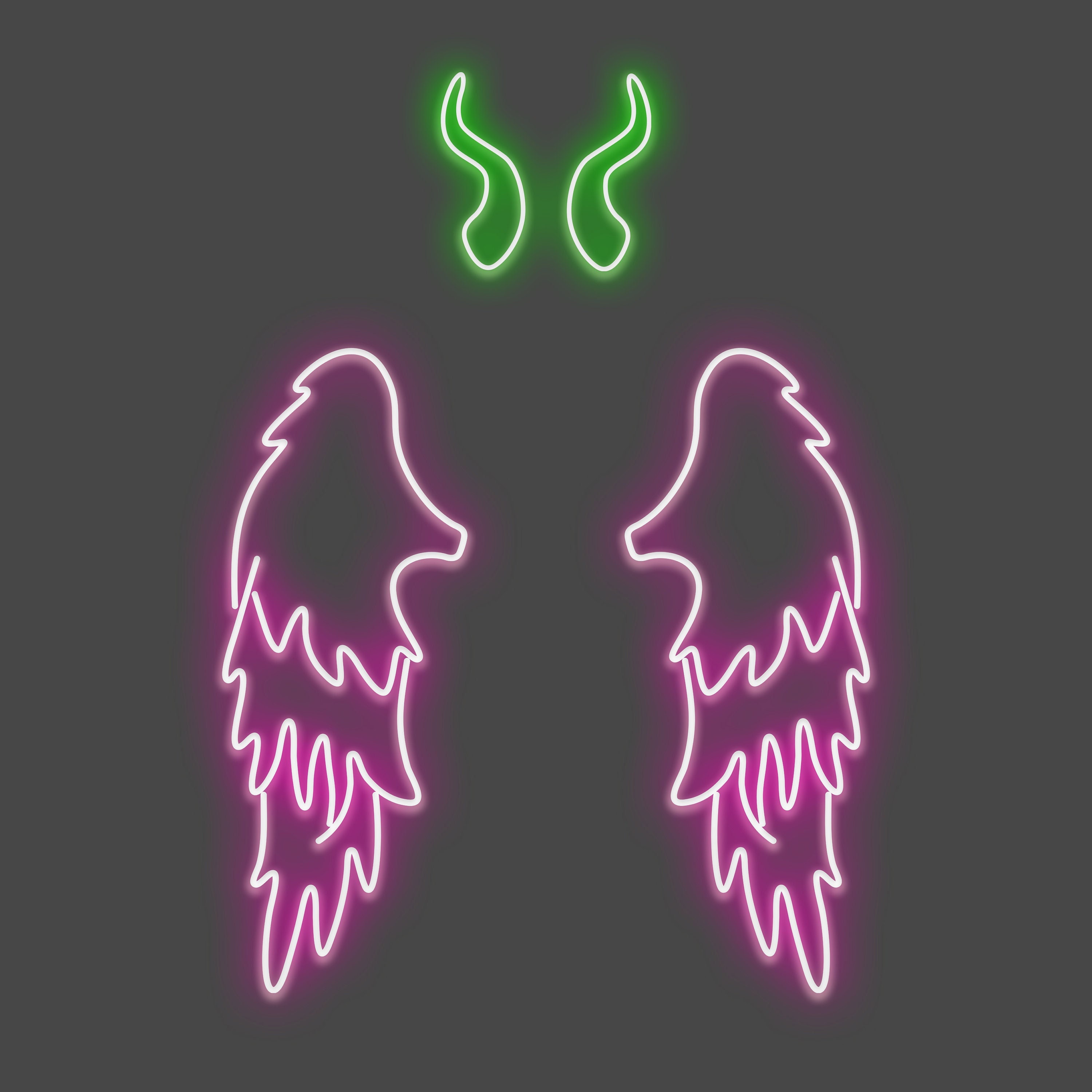 Angel and Devil LED Neon Sign Wings Neon Sign Wings Halo - Etsy Canada