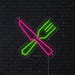 Knife and Fork Neon Sign, Food Neon Sign, Tableware Neon Sign, Cafe ...