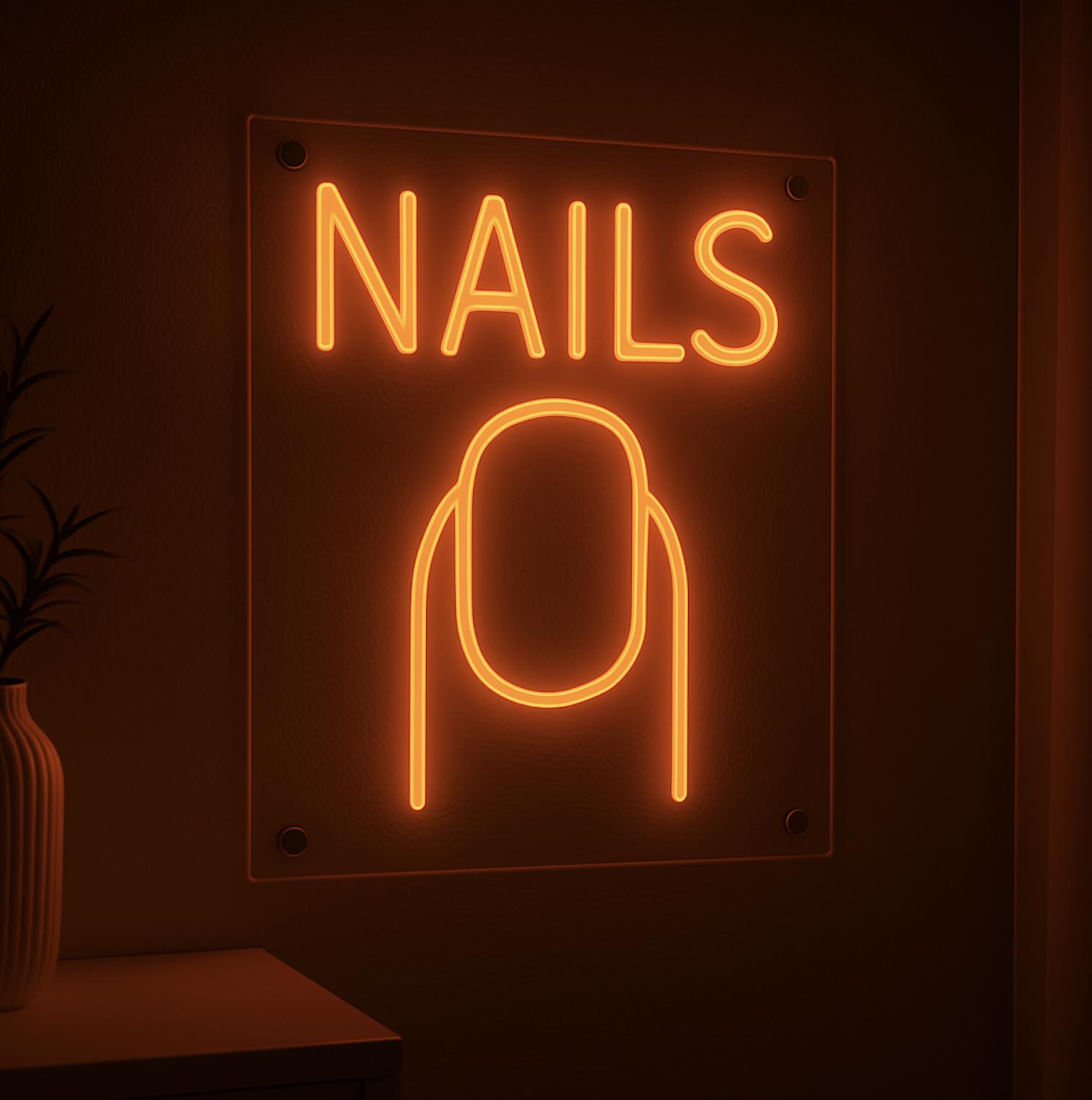 NAILS Neon Sign, NAIL Neon Light, Beauty Neon Sign, Manicure Led Sign ...