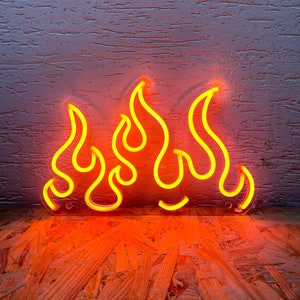 Fire Neon Sign - LED Neon Sign, Fire Neon Light, Hot Neon Sign ...