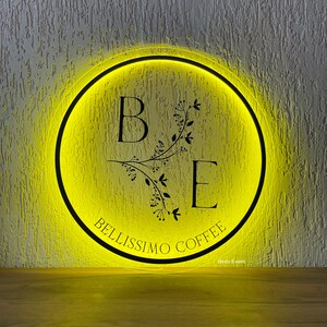 Round BLACK Acrylic Logo Sign, Logo Decoration Office Wall Sign ...