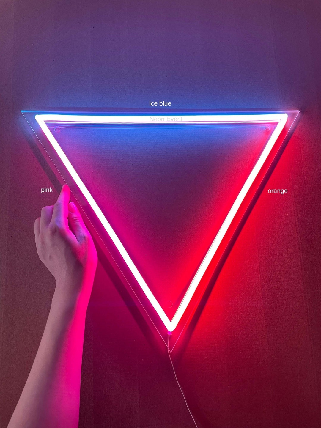 Triangle Neon Sign - LED Neon Sign, Wall Decor, Wall Sign, Led Sign ...