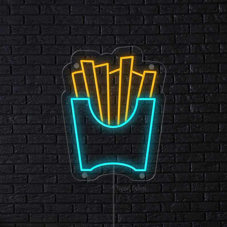 Fries Neon Sign,french Fries Neon Sign, Fried Potato Neon Light, Food ...