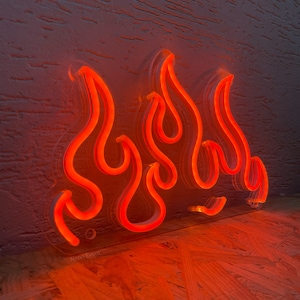 Fire Neon Sign - LED Neon Sign, Fire Neon Light, Hot Neon Sign ...