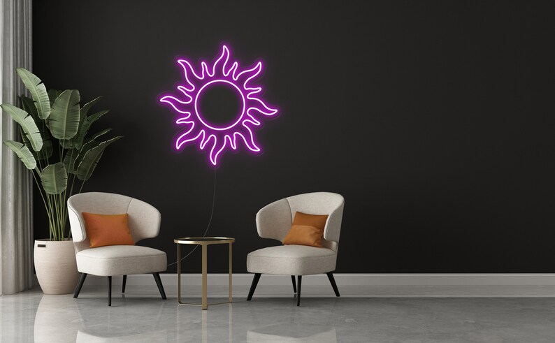 Sun Neon Sign LED Neon Sign Wall Decor Wall Sign Sunset - Etsy