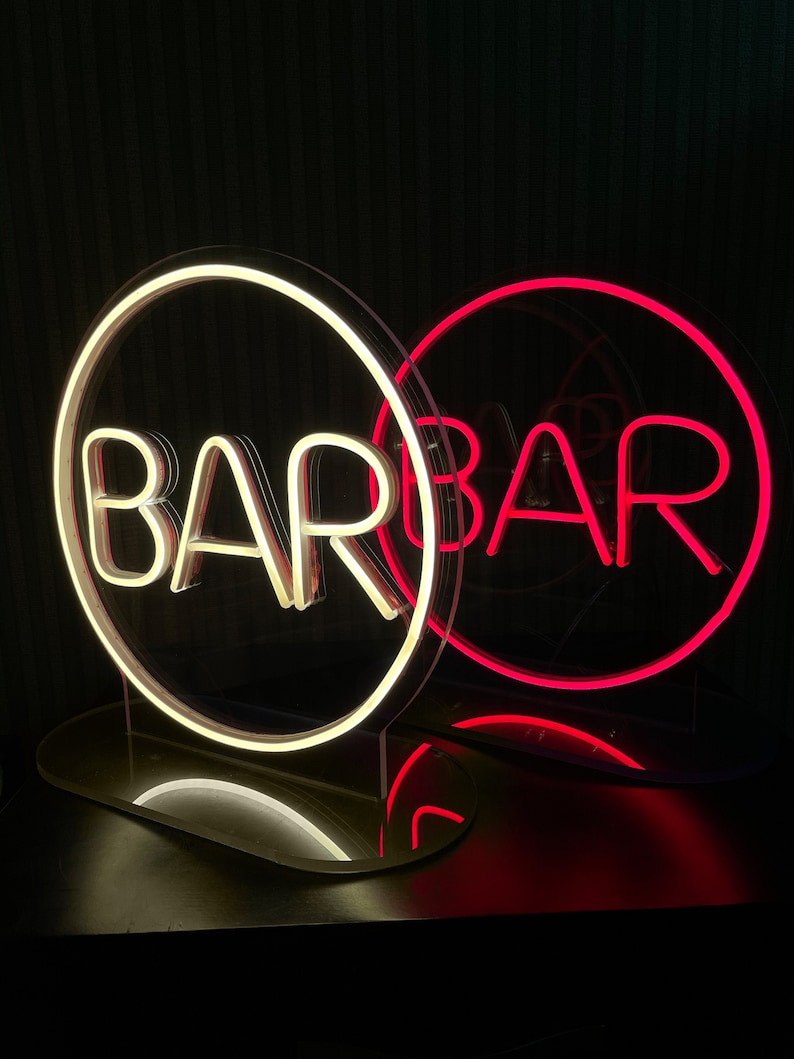 Bar Led Neon Sign Bar Sign Circle Bar Neon Sign Wedding | Etsy