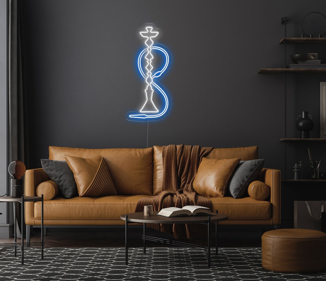 Hookah Neon Sign Smoke LED Neon Sign, Gift for Him, Smoking Neon, Wall ...