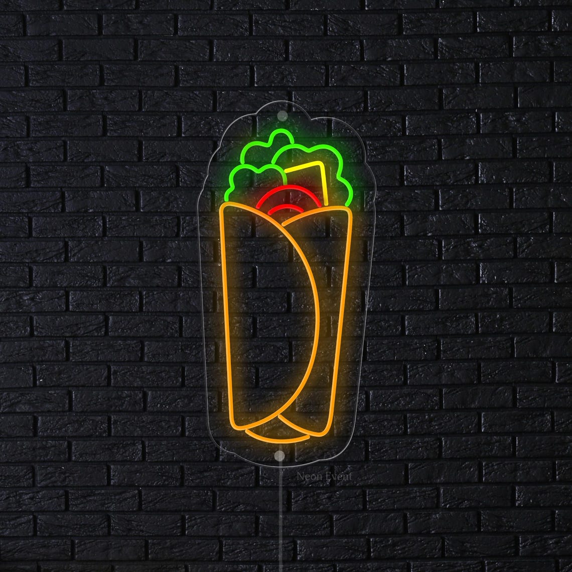 Shawarma Neon Sign, Doner Kebab Neon, Burritos Neon, Food Neon Sign ...