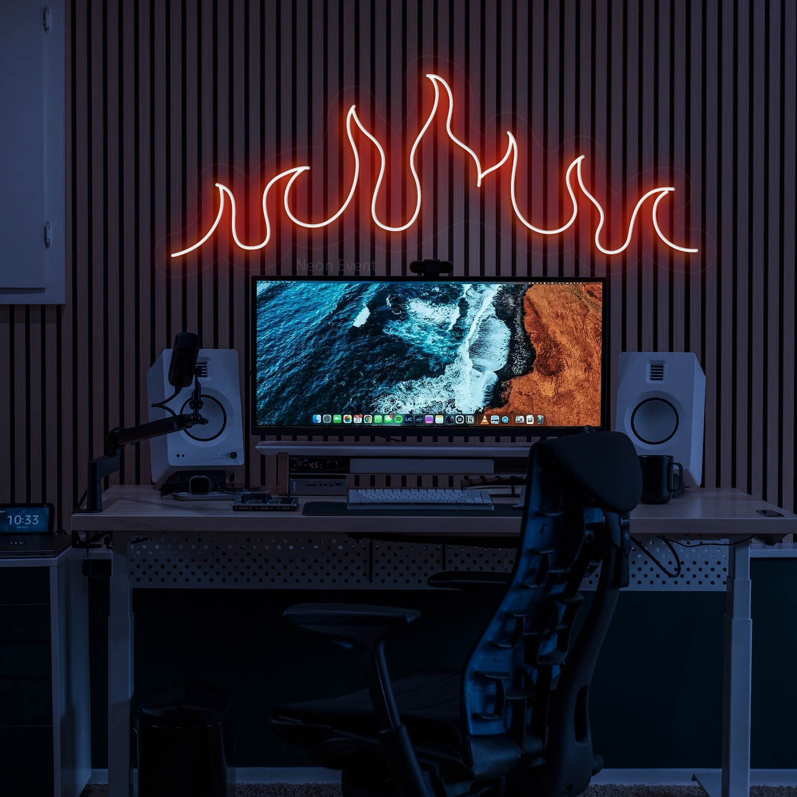 Fire Neon Sign LED Neon Sign, Fire Neon Light, Hot Neon Sign, Fireplace ...