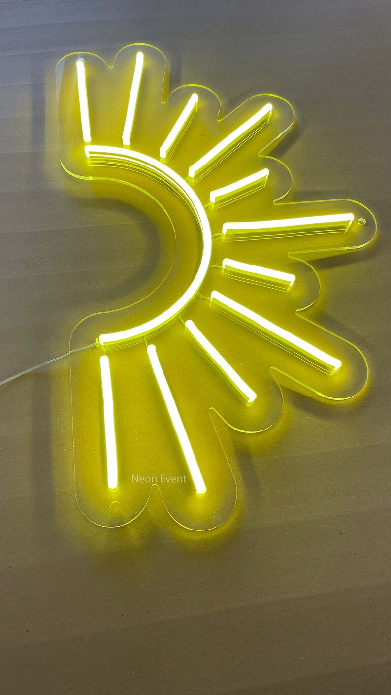 Sun Neon Sign LED Neon Sign Wall Decor Wall Sign Sunset - Etsy