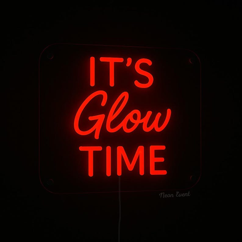 It's Glow Time Neon Sign, Glow Neon Light, Beauty Salon Neon Sign, Time ...