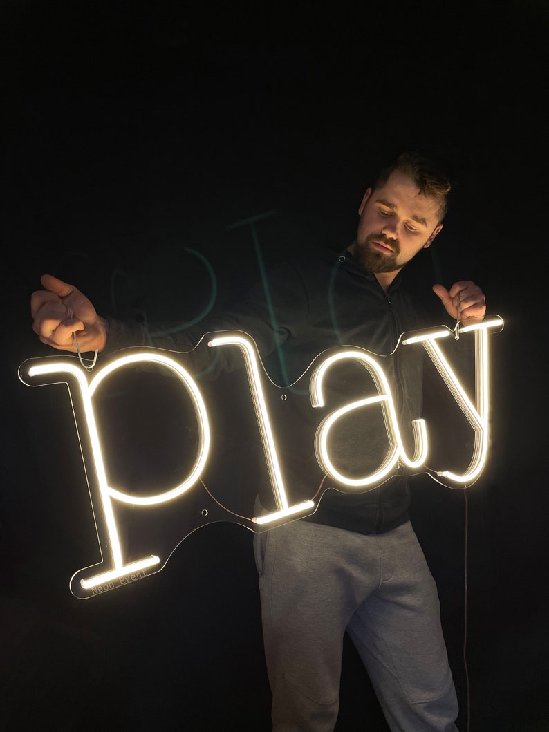 Play Neon Sign Neon Sign Bedroom Wall Decor Led Neon Sign - Etsy