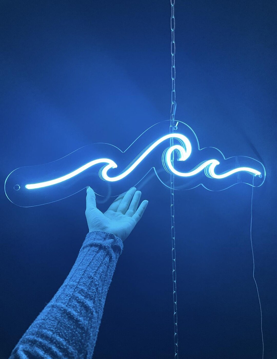 Wave Neon Sign - LED Neon Sign, Wall Decor, Wall Sign, Sea Led Neon ...