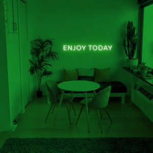 ENJOY TODAY Neon Sign | ENJOY Neon Sign, Joy Neon Sign, Custom Wall ...