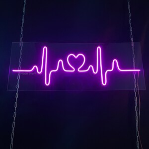 Heartbeat Neon Sign - LED Neon Sign, Wall Decor, Wall Sign, Love Led ...
