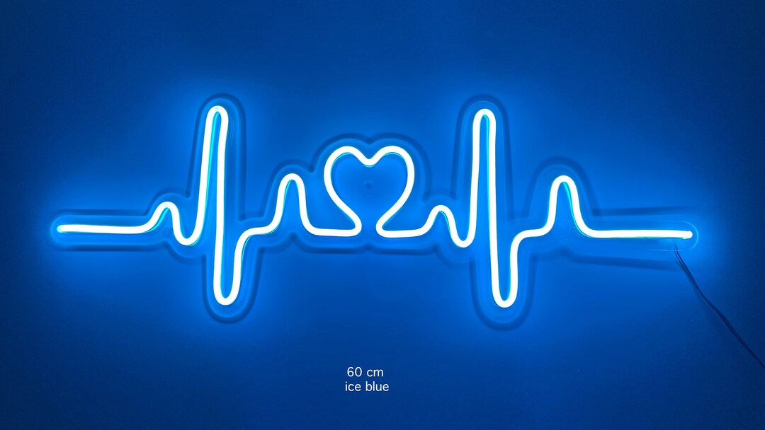 Heartbeat Neon Sign - LED Neon Sign, Wall Decor, Wall Sign, Love Led ...