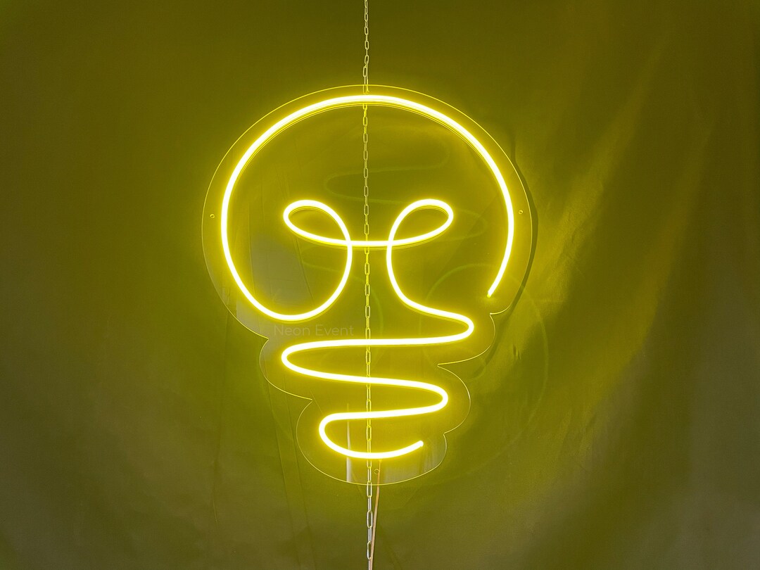 Light Bulb Sign - LED Neon Sign, Wall Decor, Wall Sign, Light Neon Sign ...