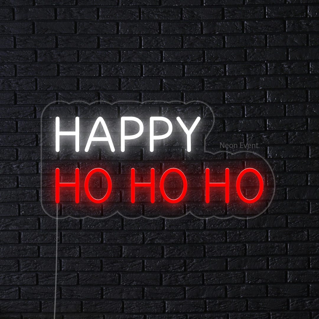 Happy Ho Ho Ho Neon Sign, Winter Decor, Christmas Decorations Lights ...