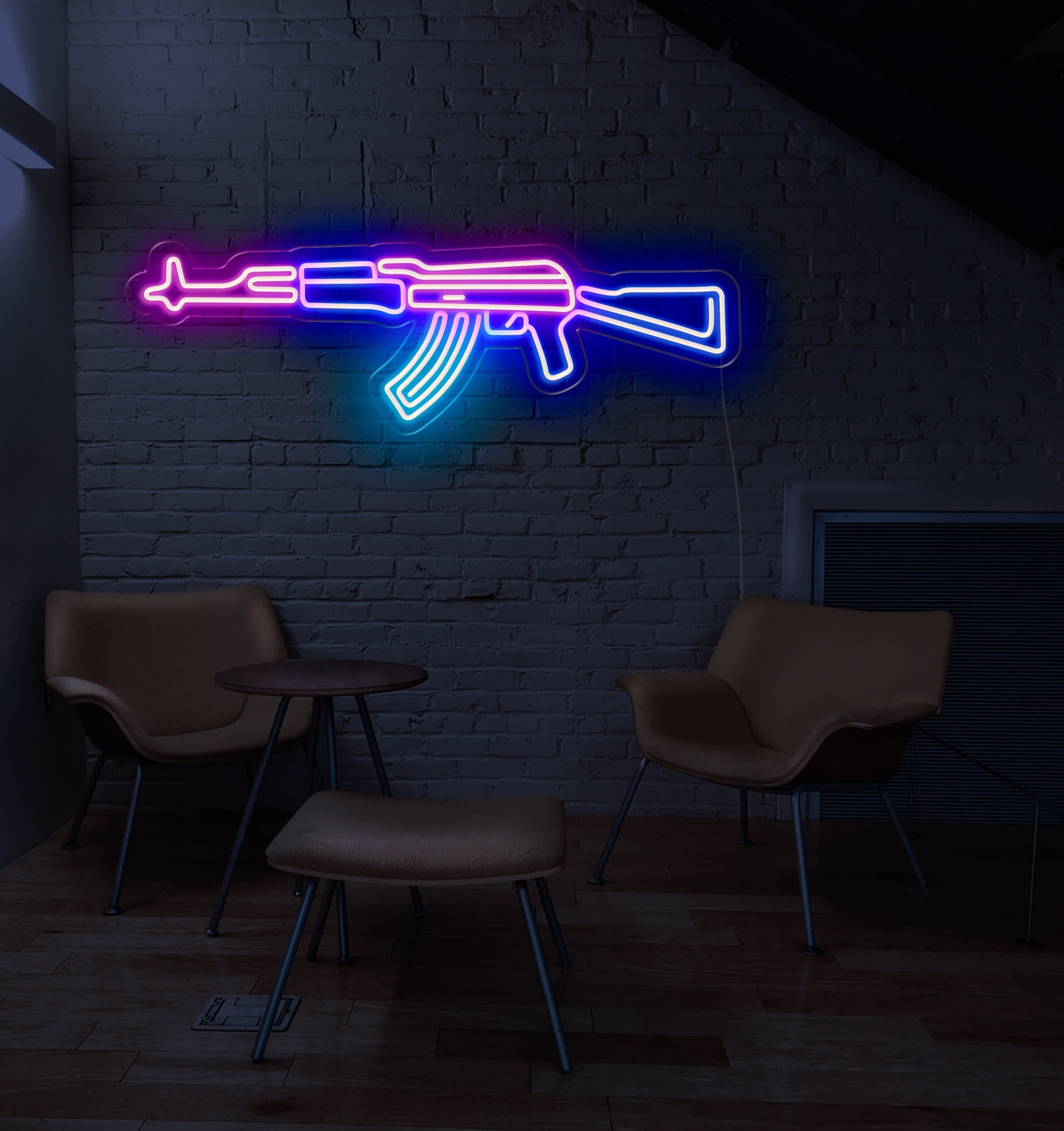 Gun Led Neon Sign Pistol Neon Sign Ak-47 Neon Sign Party - Etsy Singapore