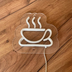 Coffee Cup LED Neon Sign - Drink Neon Sign, Tea Neon, Wall Decor, Wall ...