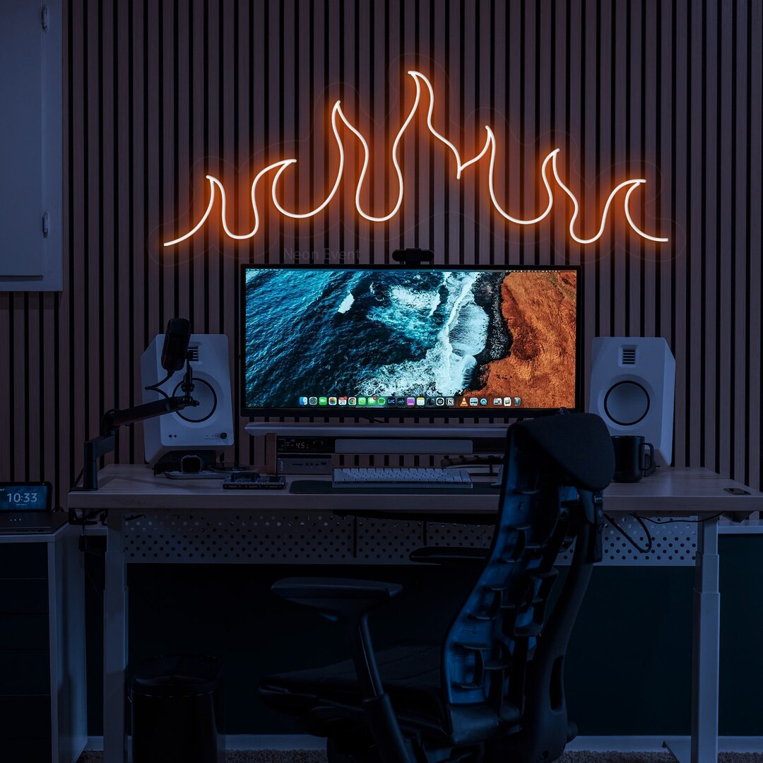 Fire Neon Sign LED Neon Sign, Fire Neon Light, Hot Neon Sign, Fireplace ...