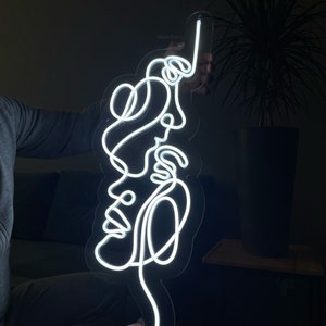 Faces Neon Sign | Girl and Boy Wall Sign, Love Neon Sign, Couple Neon ...