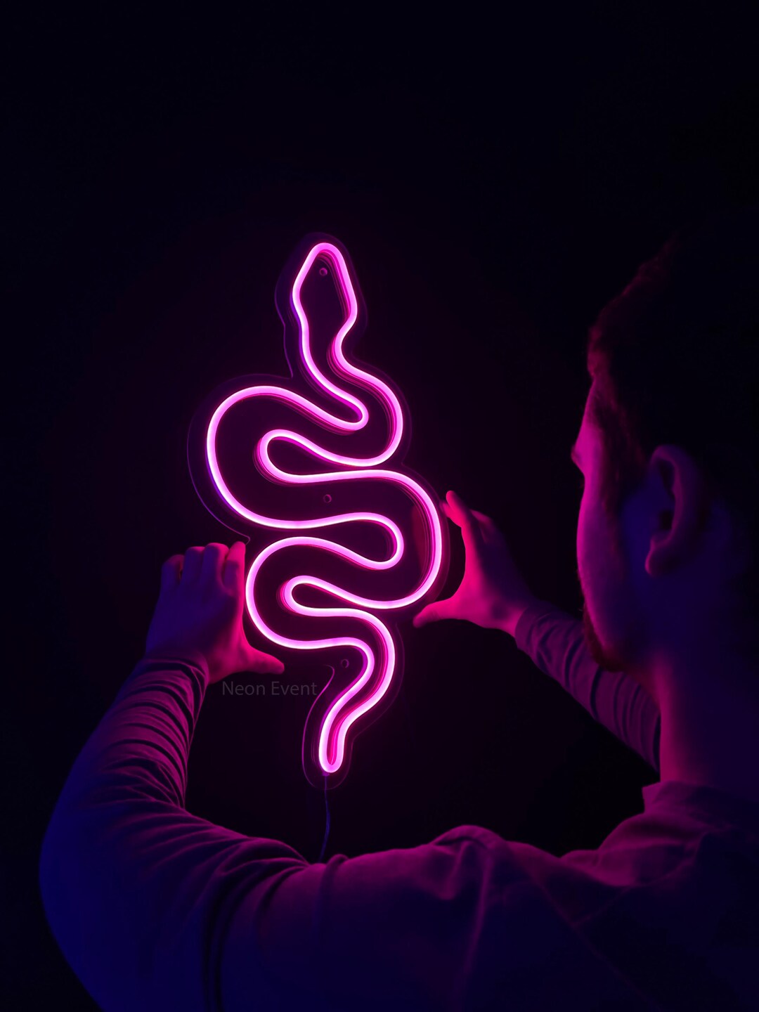 Snake Neon Sign - LED Neon Sign, Wall Decor, Wall Sign, Snake Led Sign ...