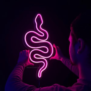 Snake Neon Sign - LED Neon Sign, Wall Decor, Wall Sign, Snake Led Sign ...