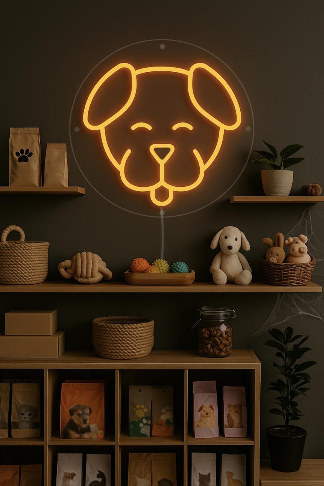 Dog Head Neon Sign, Animal Neon Sign, Pet Decoration, Pet Store Neon ...
