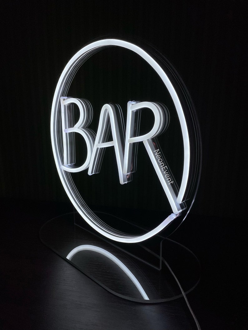 Bar Neon Sign, Bar Led Neon Sign, Bar Sign Circle, Bar Neon Sign ...
