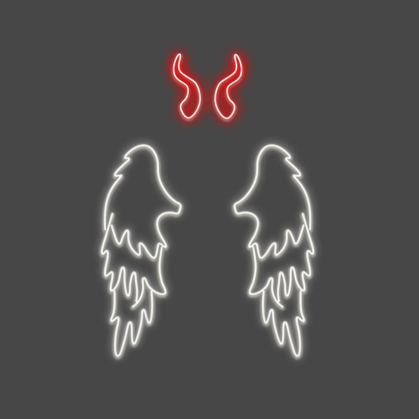 Angel and Devil LED Neon Sign Wings Neon Sign Wings Halo - Etsy