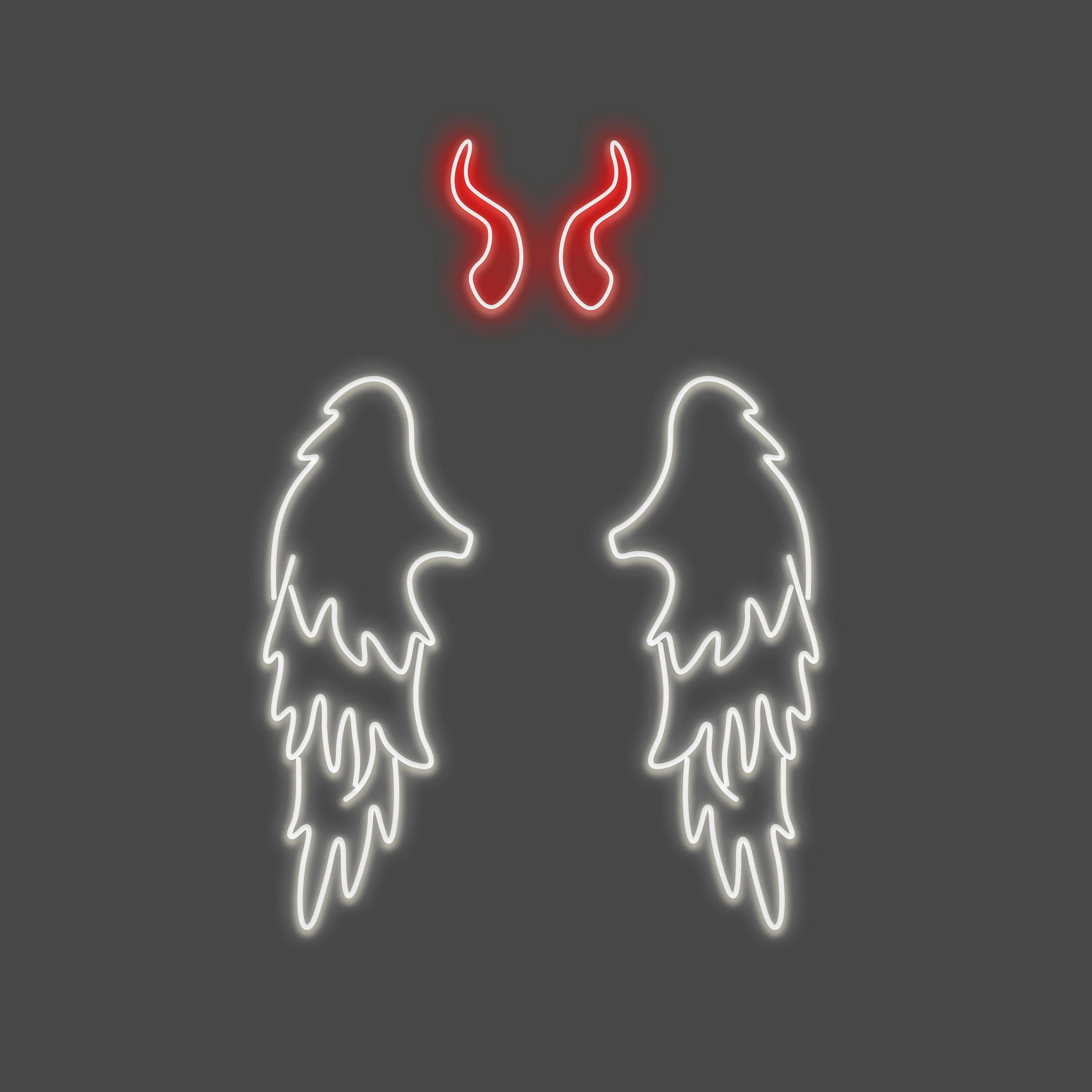 Angel and Devil LED Neon Sign Wings Neon Sign Wings Halo - Etsy