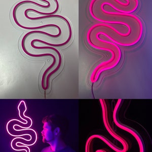 Snake Neon Sign - LED Neon Sign, Wall Decor, Wall Sign, Snake Led Sign ...