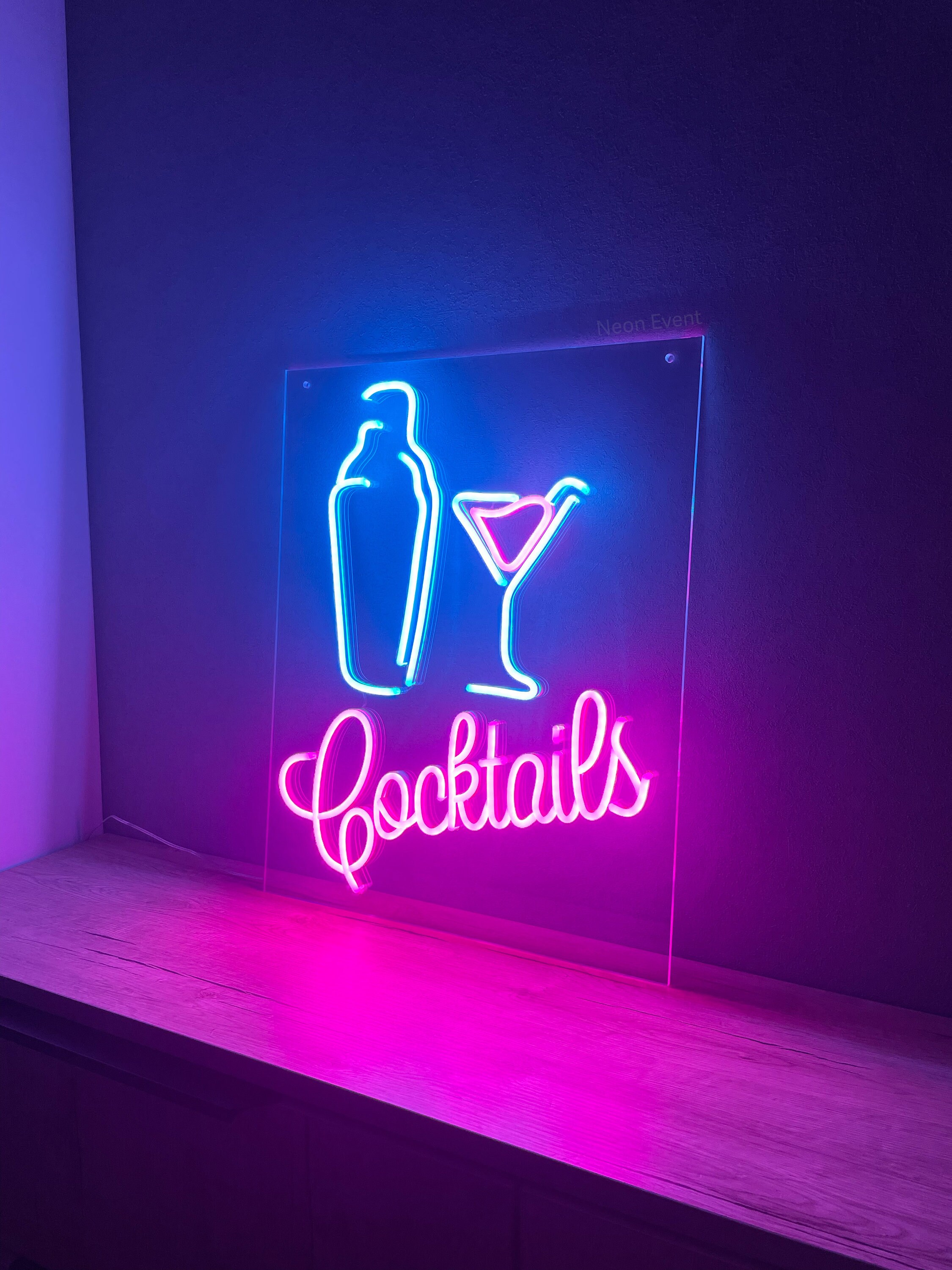 Coctail Neon Sign, Neon Decoration for Cafes, Home Neon Sign, Wall ...