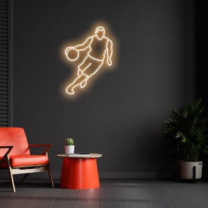 Basketball Player Neon Sign - LED Neon Sign, Wall Decor, Wall Sign ...