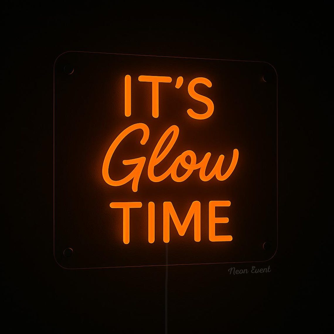 It's Glow Time Neon Sign, Glow Neon Light, Beauty Salon Neon Sign, Time ...