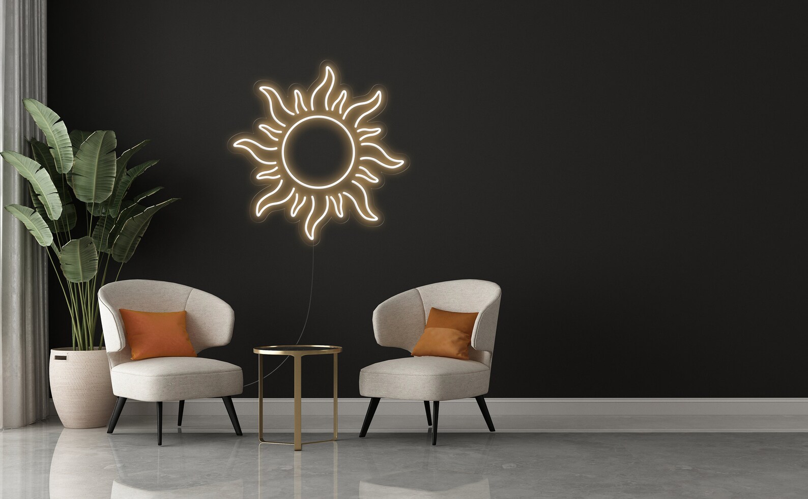 Sun Neon Sign - LED Neon Sign, Wall Decor, Wall Sign, Sunset Led Sign ...