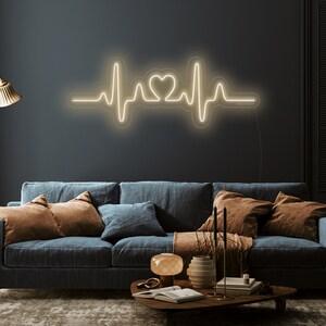 Heartbeat Neon Sign LED Neon Sign Wall Decor Wall Sign | Etsy